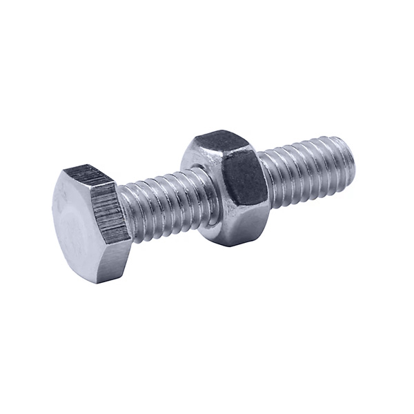 Boulon avec ecrou (tete hexagonale 6x25) pour rail en inox